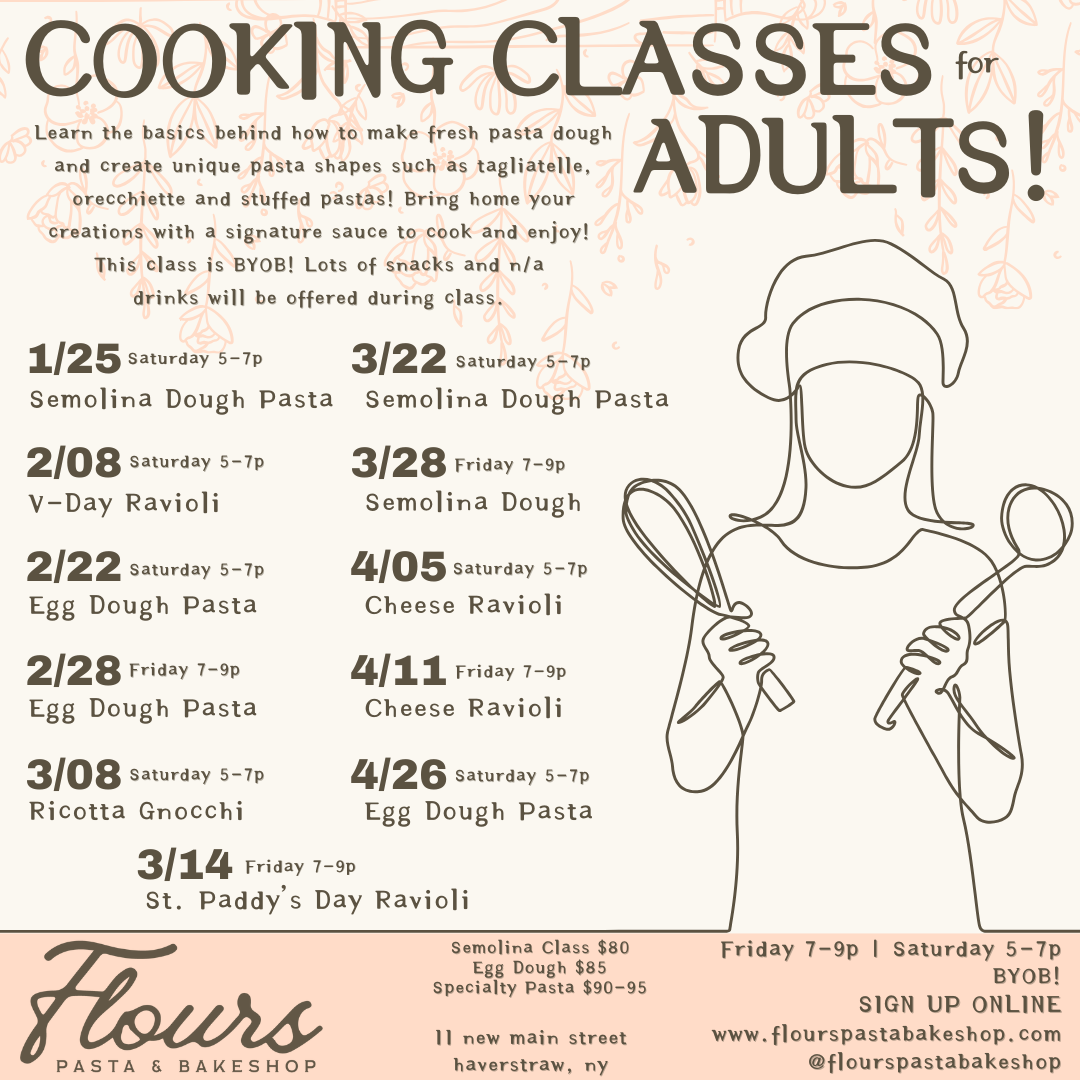 Cooking Class for Adults! | Flours Pasta & Bakeshop